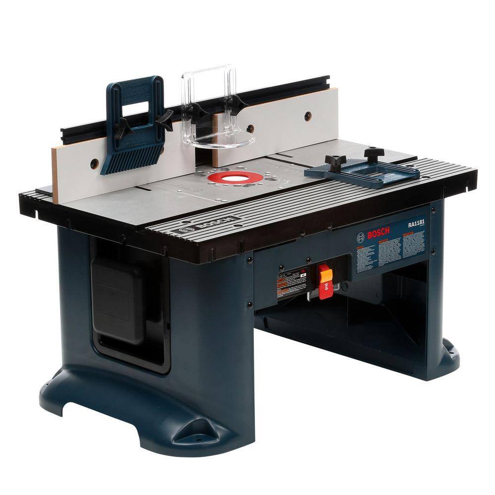 Bosch RA1181 27 in. x 18 in. Aluminum Top Benchtop Router Table with 2 ...